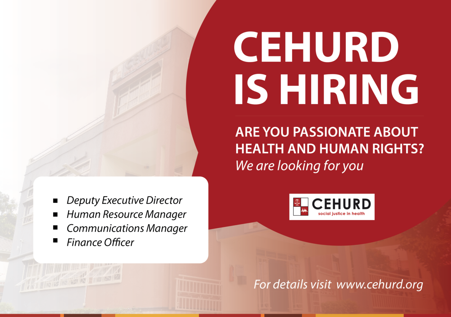WE ARE HIRING - CEHURD