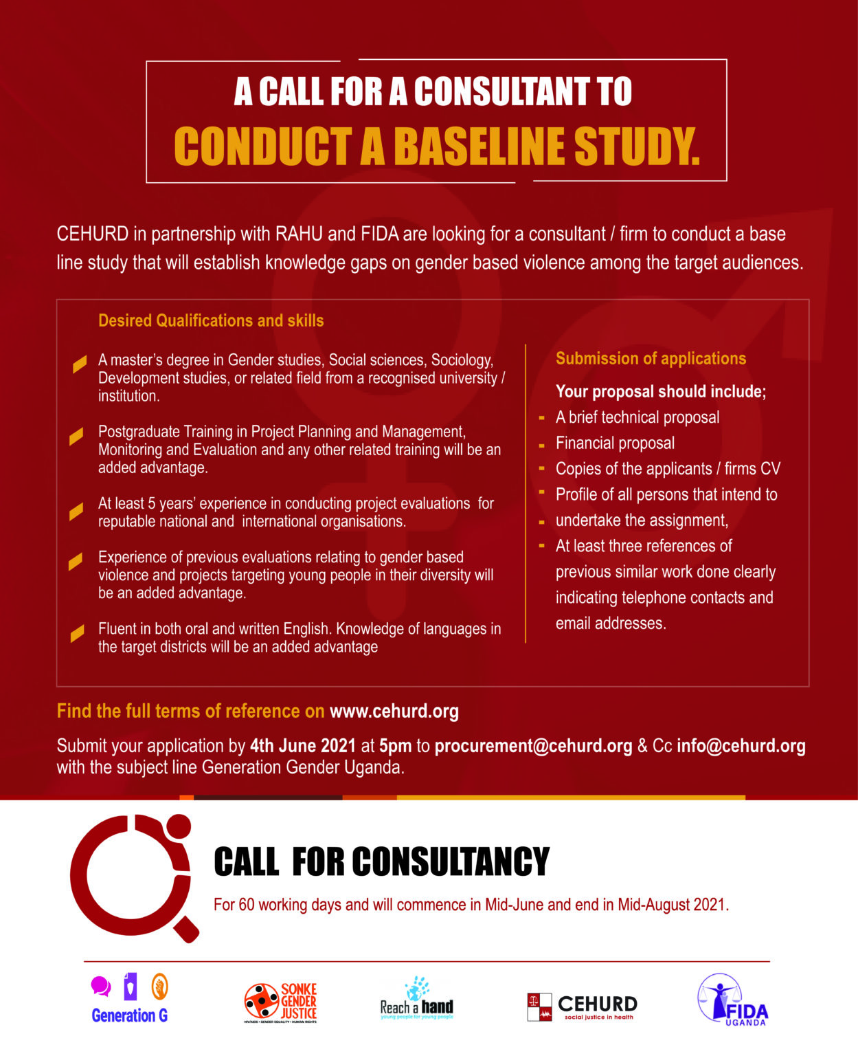 Call For Consultancy Services; To conduct a Baseline Study On Gender ...