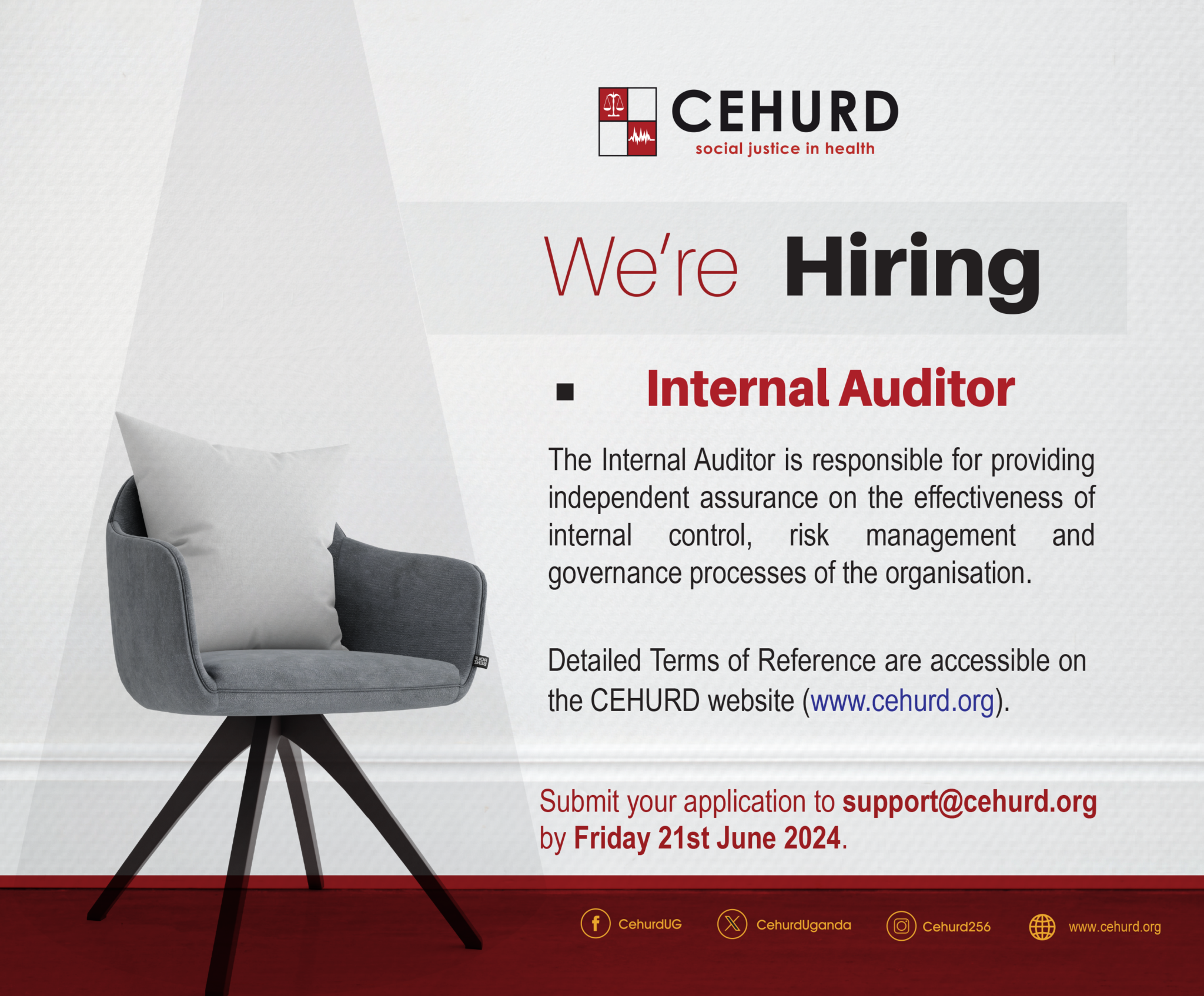 JOB ADVERT; Internal Auditor - CEHURD